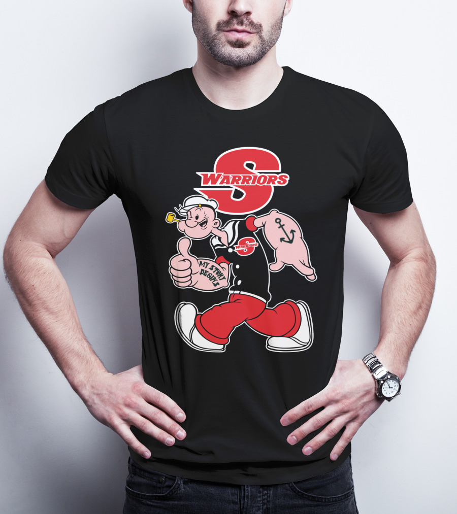 S Warriors Popeye Thumbs Up Anchor My Story Designs T-Shirt