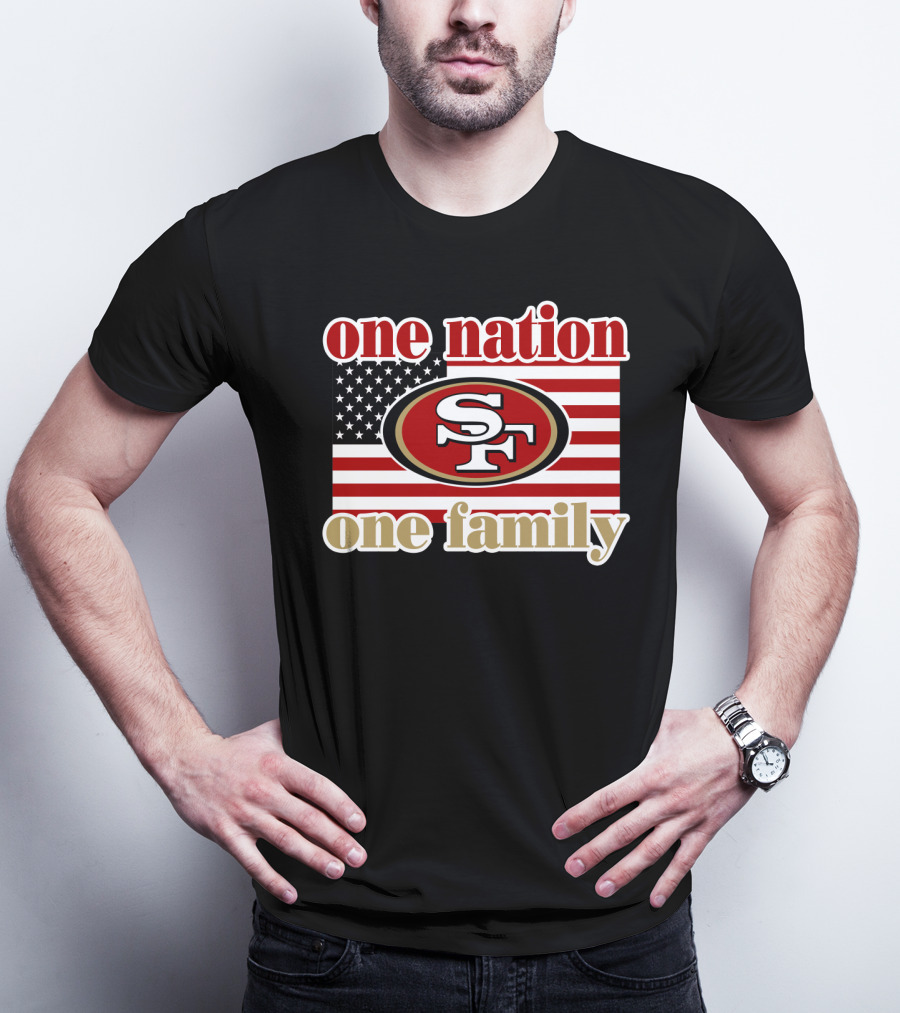 San Francisco 49ers One Nation One Family Usa Flag T-Shirt