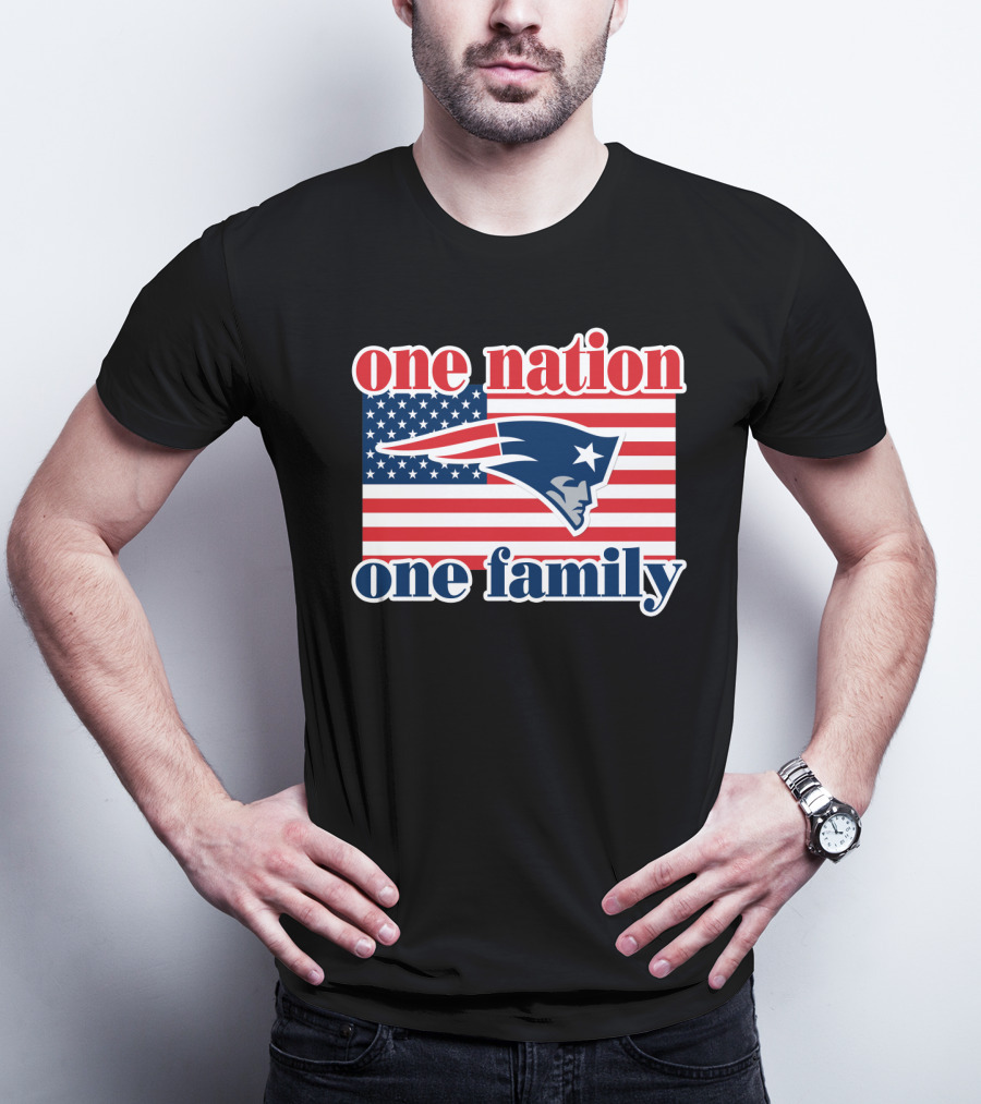 One Nation One Family New England Patriots Flag T-Shirt