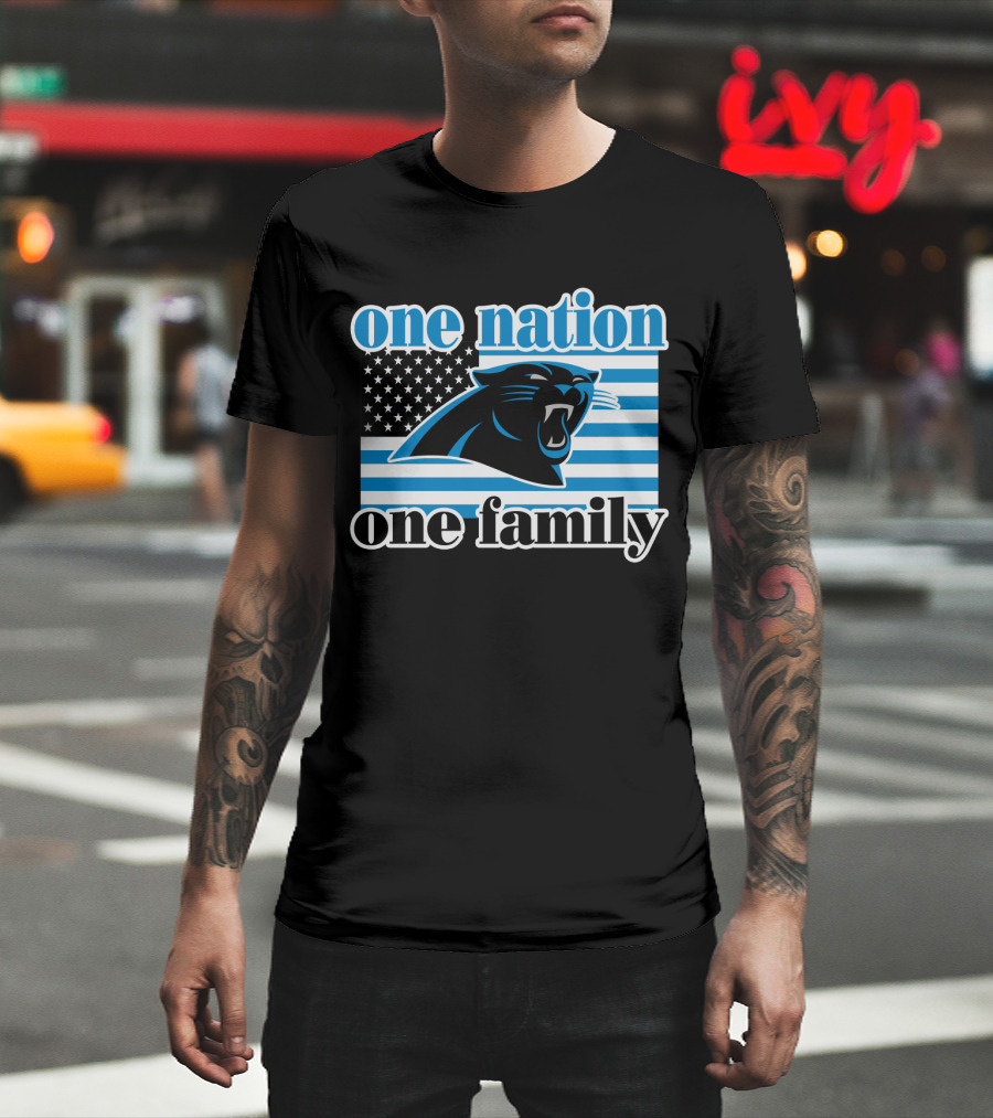 One Nation One Family Carolina Panthers 28 T-Shirt