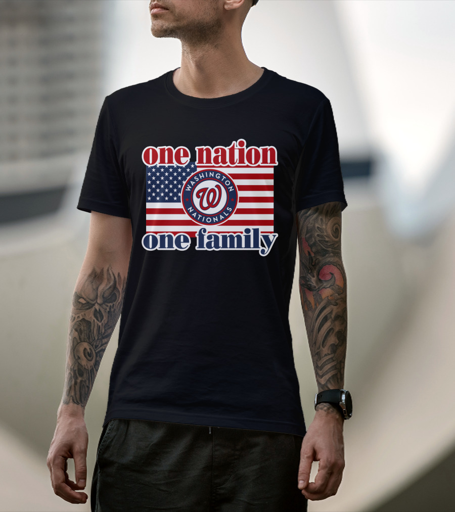 One Nation One Family Washington Nationals Usa Flag T-Shirt