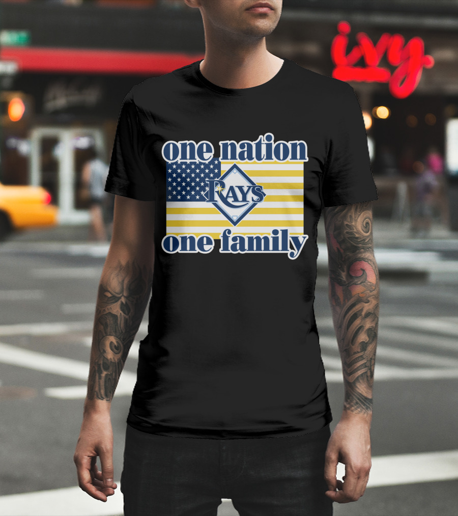 One Nation One Family Tampa Bay Rays American Flag T-Shirt