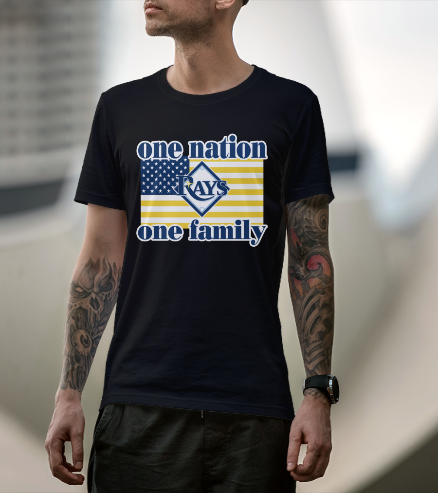 One Nation One Family Tampa Bay Rays American Flag T-Shirt