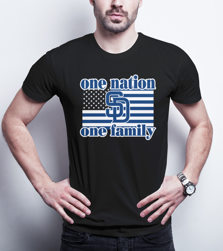 San Diego Padres One Nation One Family Usa Flag T-Shirt