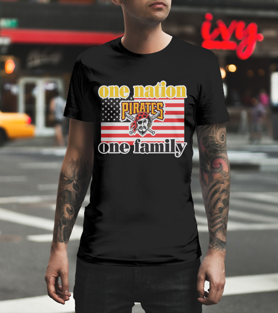 One Nation One Family Pirates Flag T-Shirt