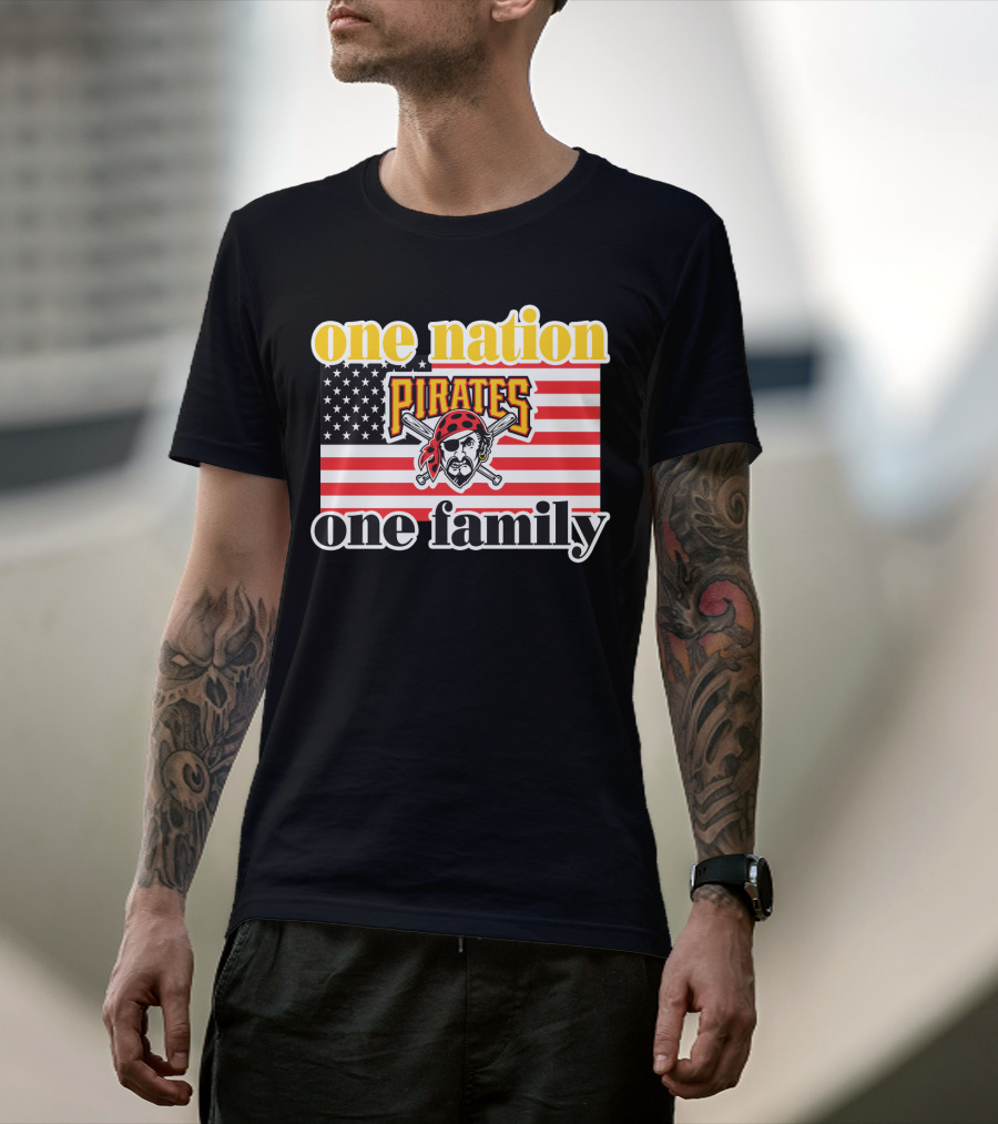 One Nation One Family Pirates Flag T-Shirt