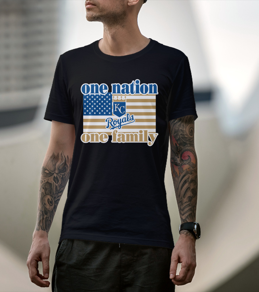 One Nation One Family Kc Royals American Flag T-Shirt