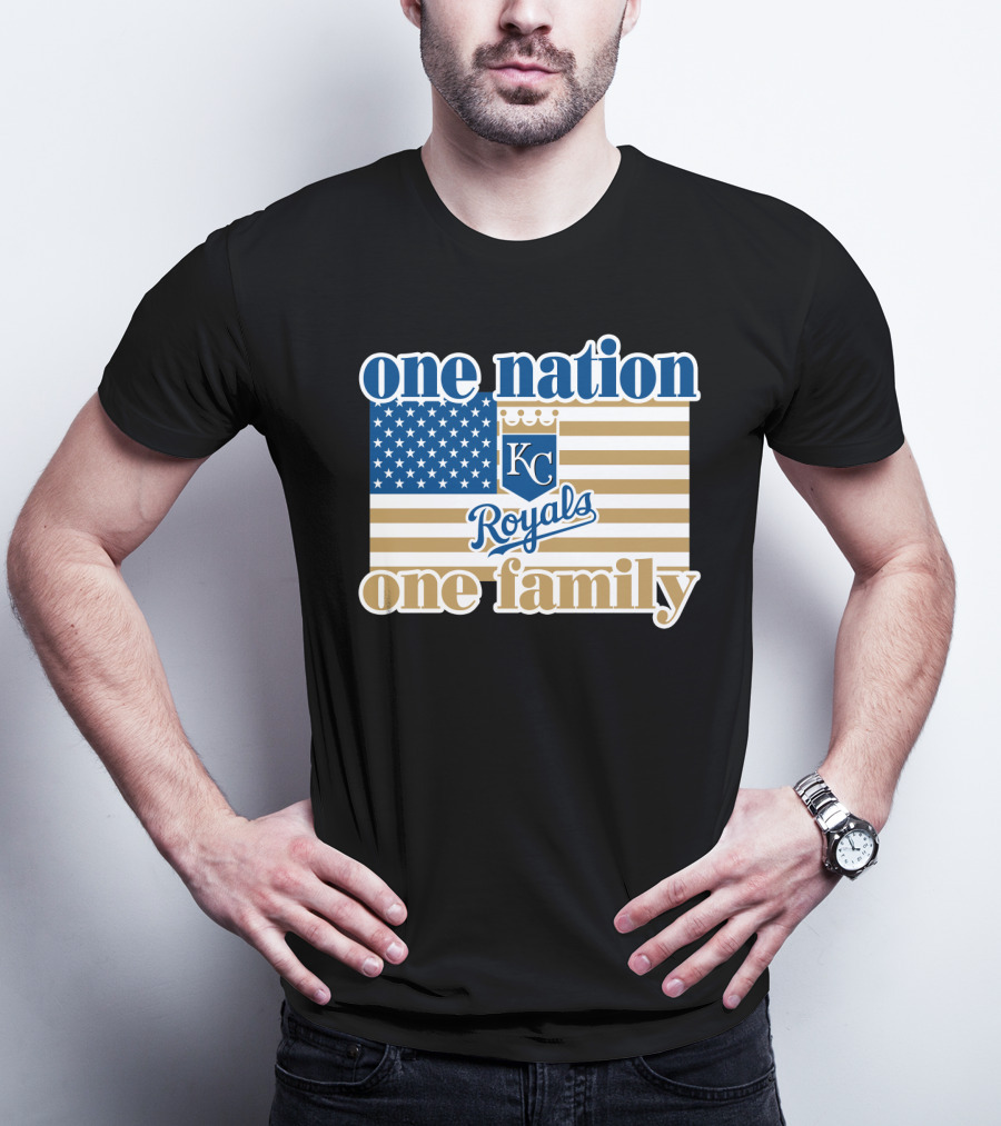 One Nation One Family Kc Royals American Flag T-Shirt