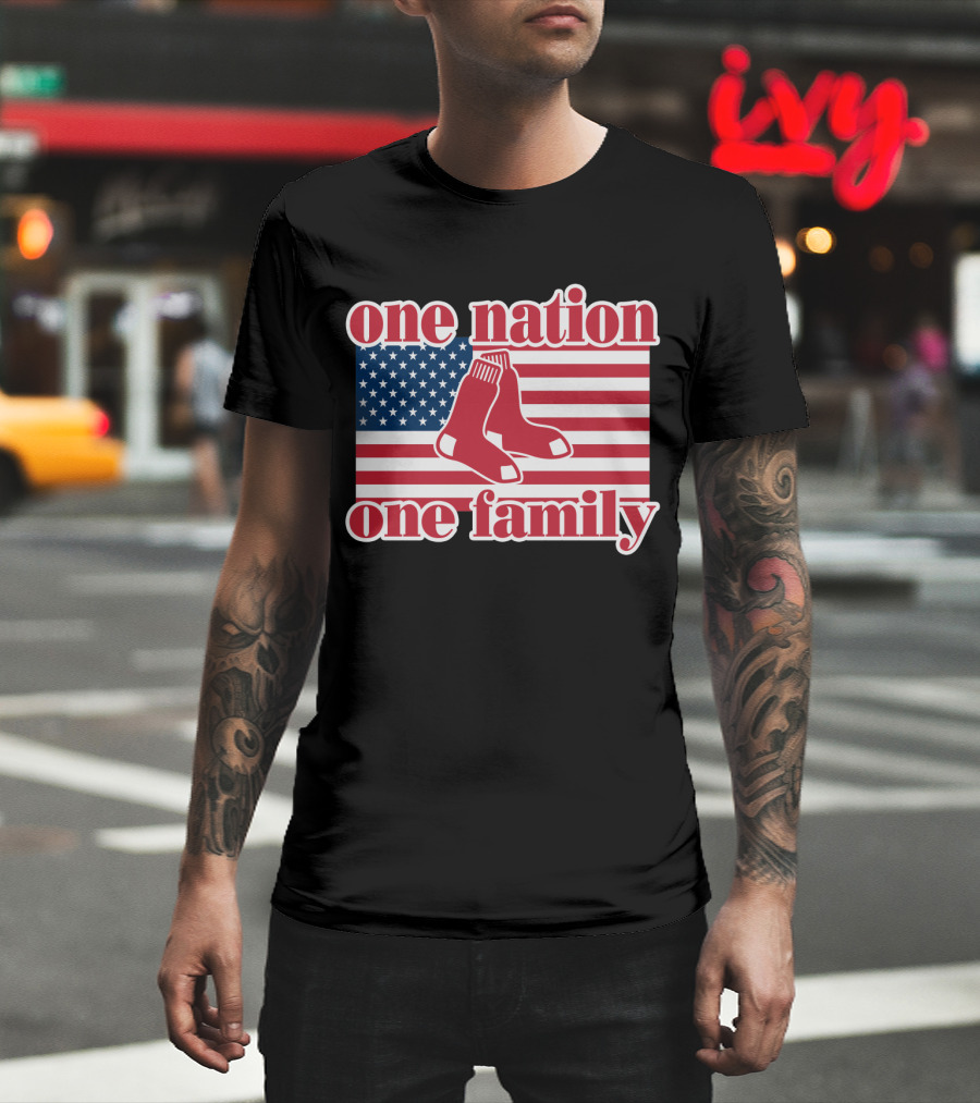 Boston Red Sox One Nation One Family American Flag T-Shirt