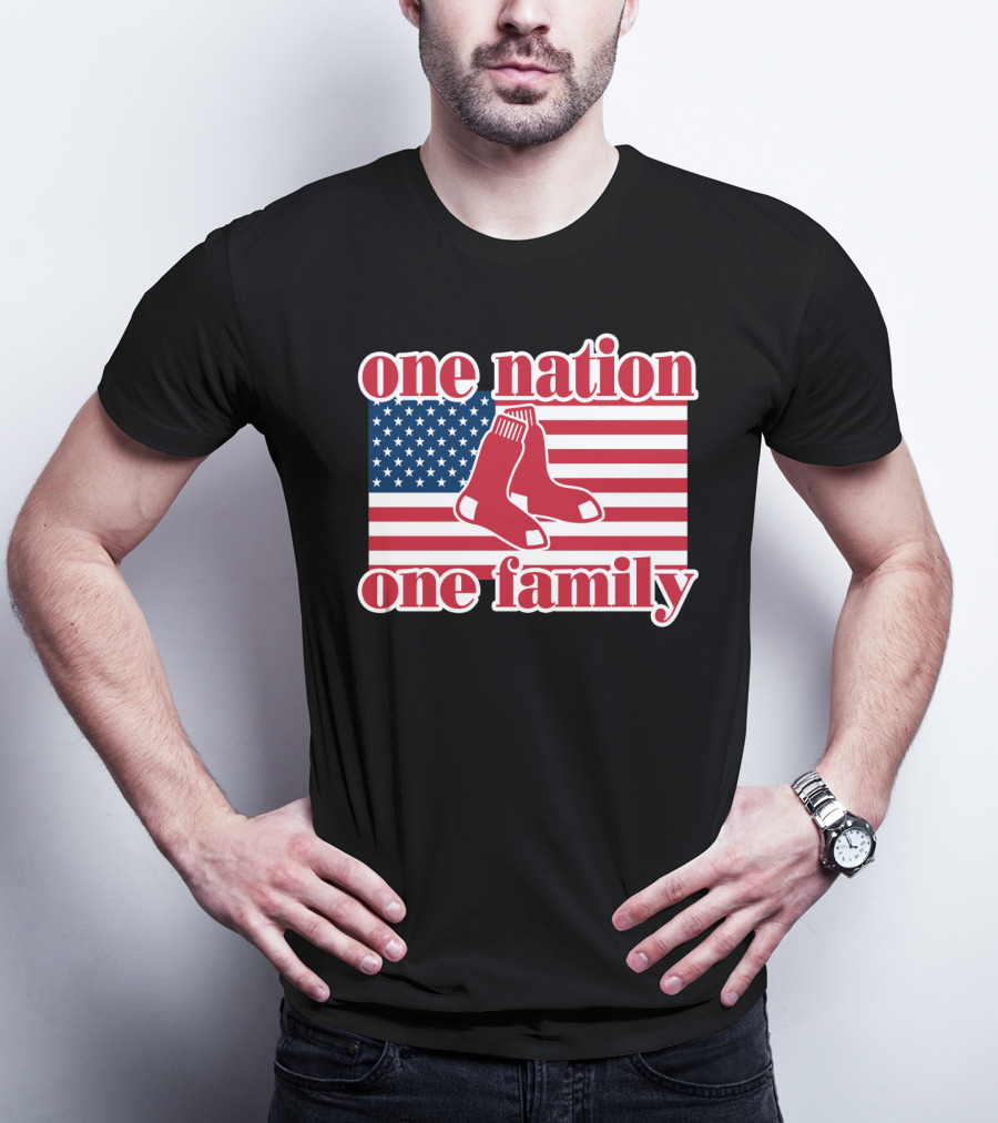 Boston Red Sox One Nation One Family American Flag T-Shirt