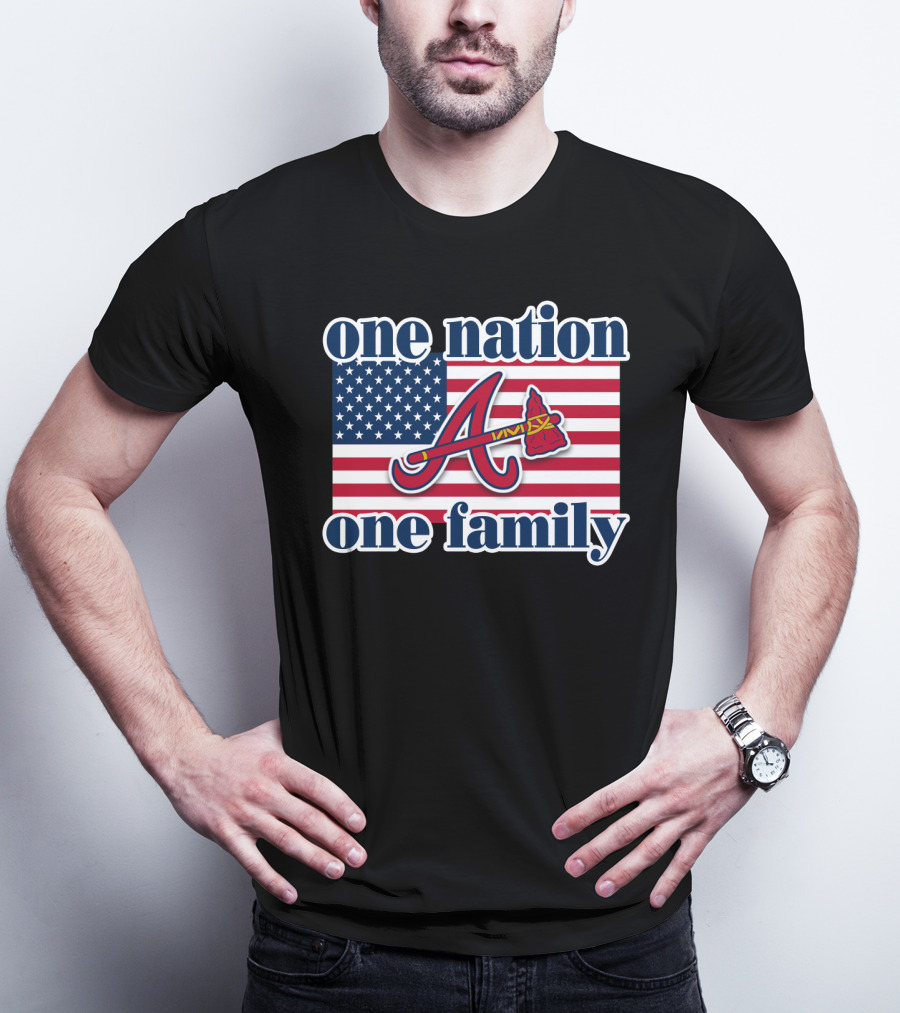 One Nation One Family Atlanta Braves American Flag T-Shirt