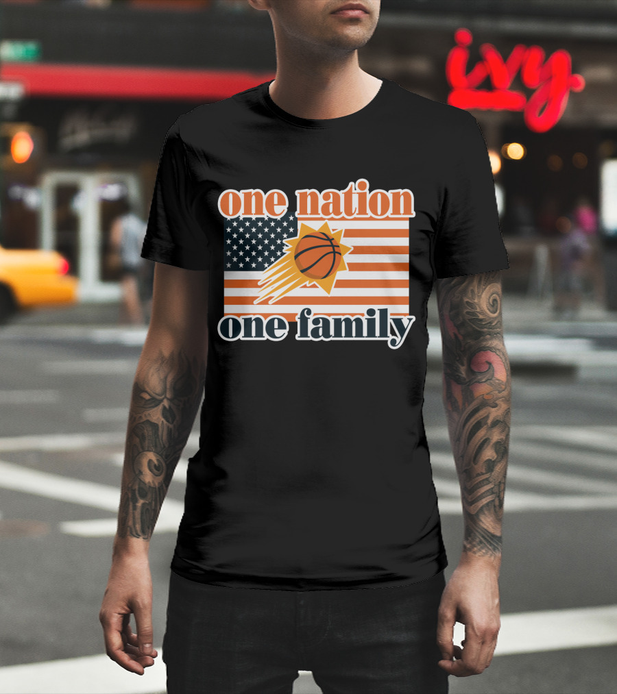 One Nation One Family Phoenix Suns Basketball American Flag T-Shirt