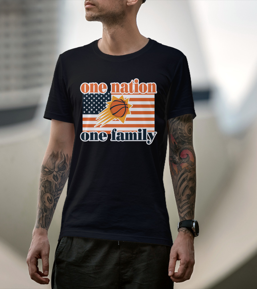 One Nation One Family Phoenix Suns Basketball American Flag T-Shirt