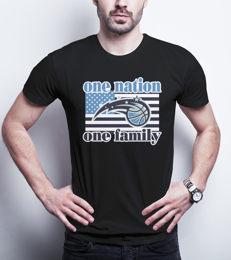 One Nation One Family Orlando Magic Basketball Flag T-Shirt