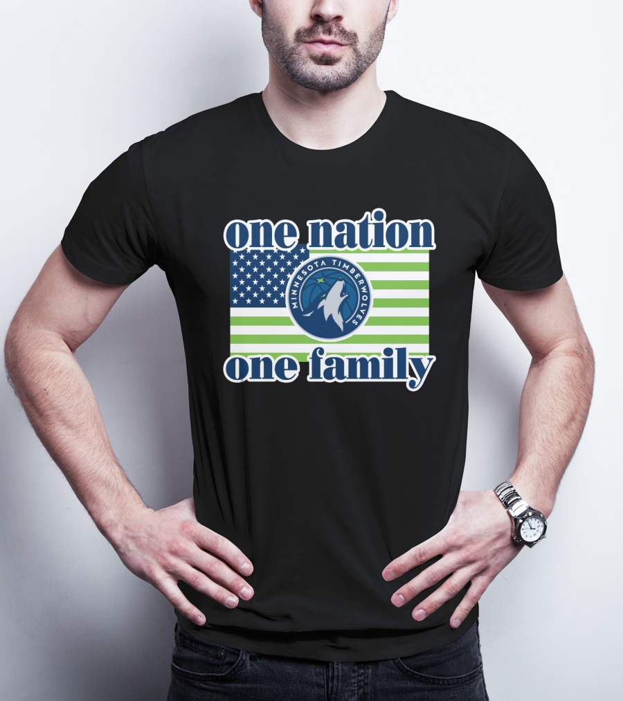 One Nation One Family Minnesota Timberwolves Flag T-Shirt