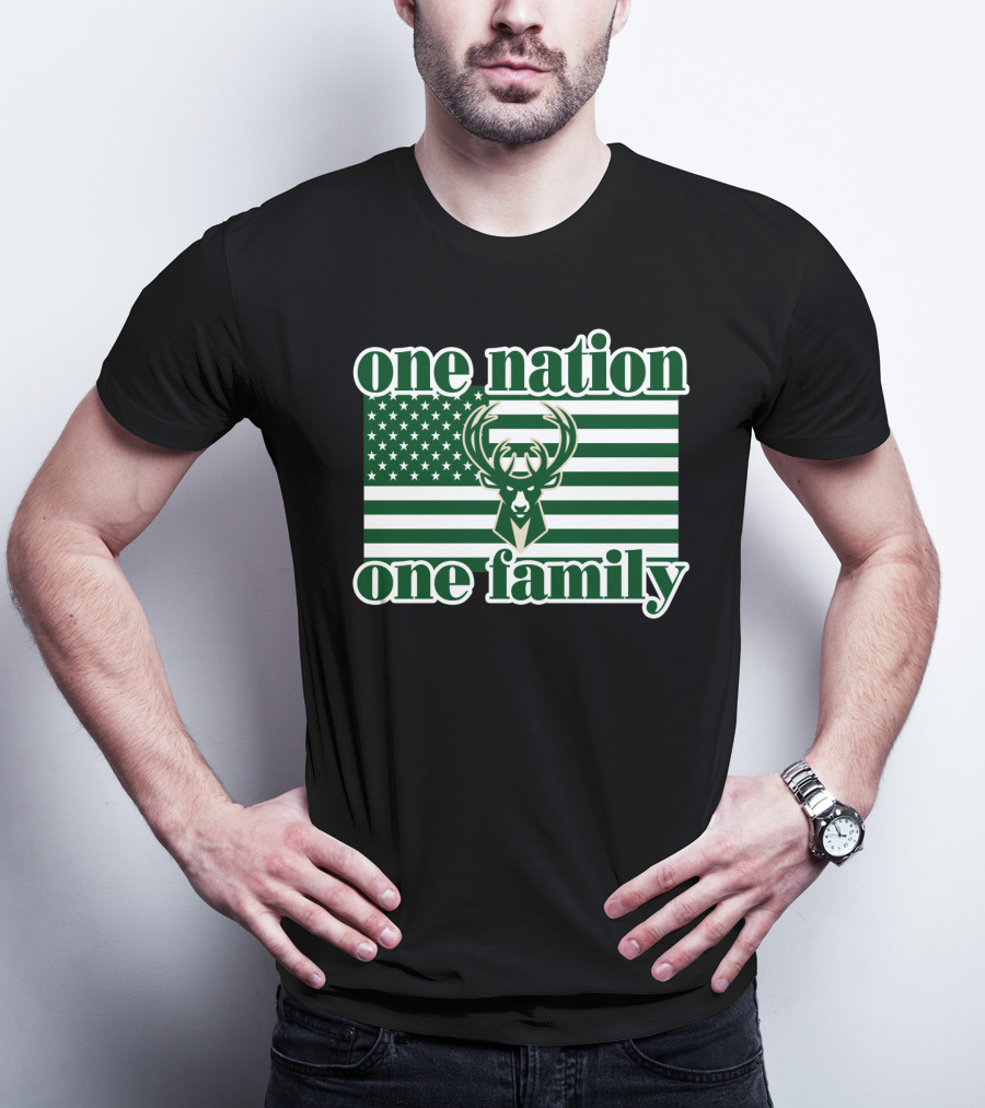 One Nation One Family 74 Milwaukee Bucks T-Shirt