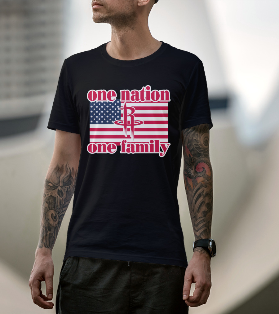 One Nation One Family 79 Houston Rockets Usa Flag T-Shirt