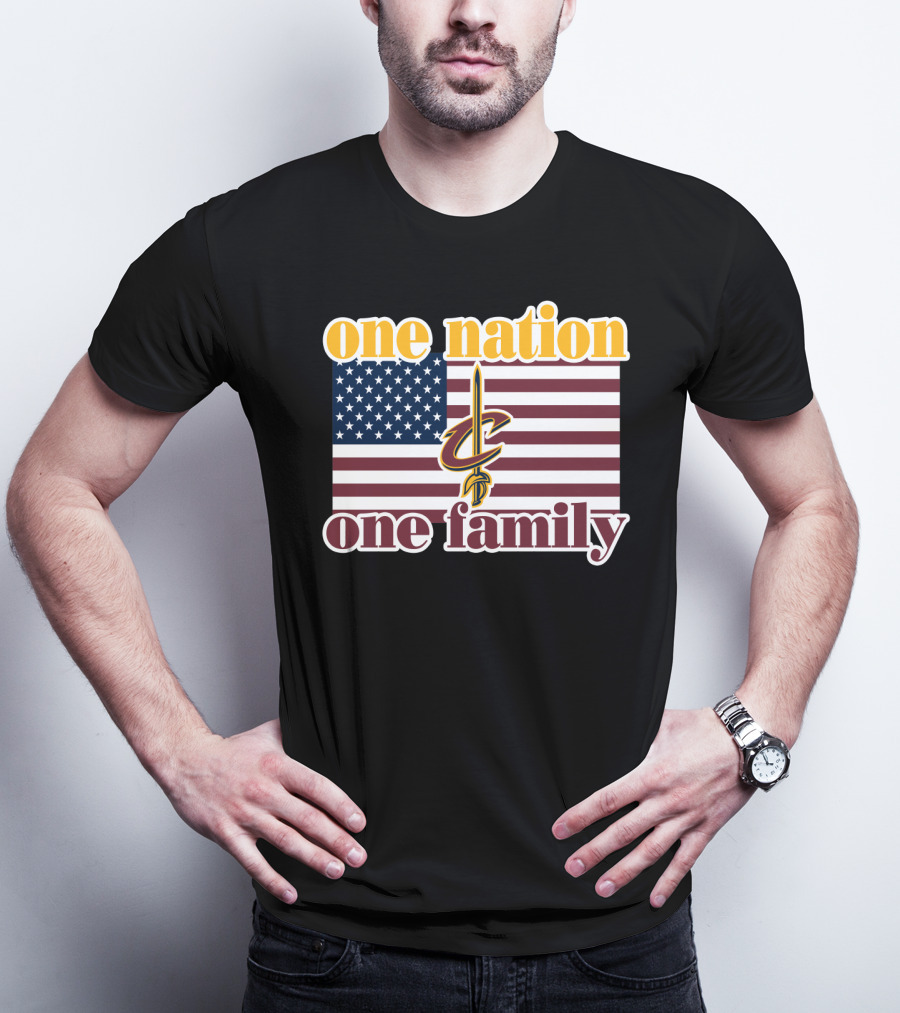 One Nation One Family Cleveland Cavaliers American Flag T-Shirt