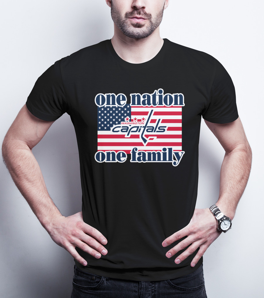 One Nation One Family Washington Capitals American Flag T-Shirt