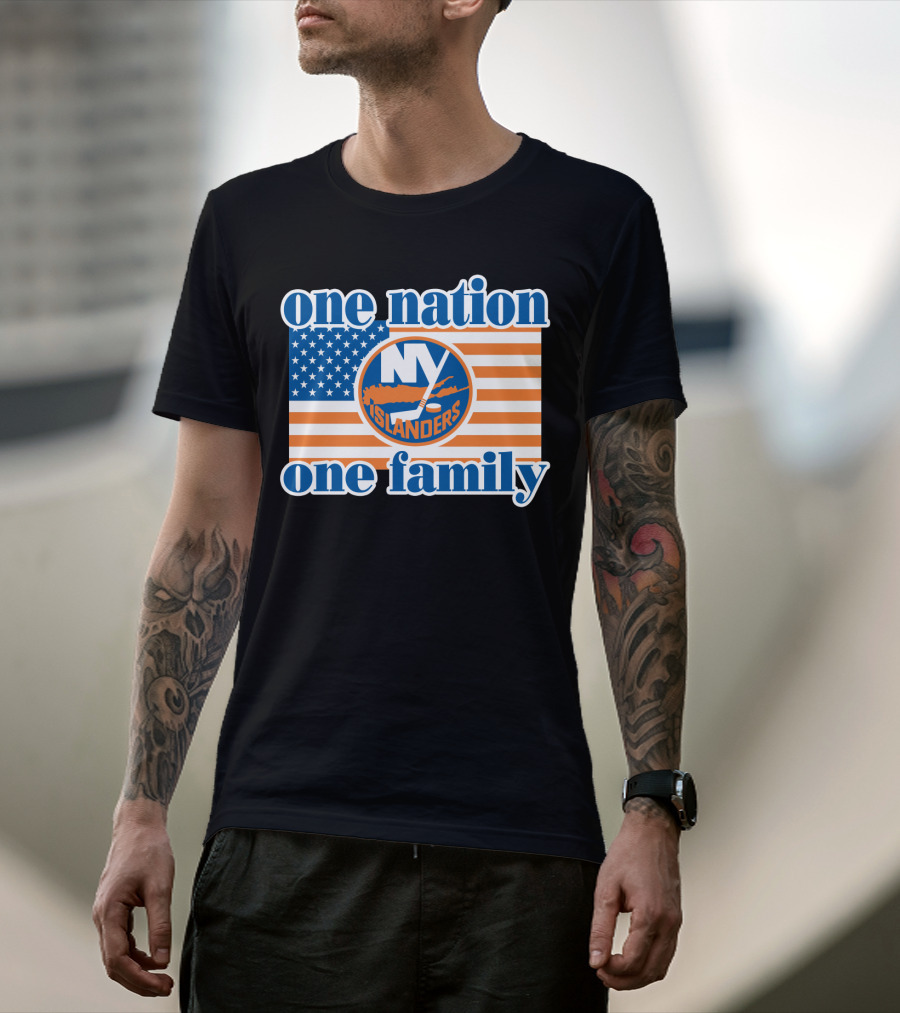 New York Islanders One Nation One Family American Flag T-Shirt
