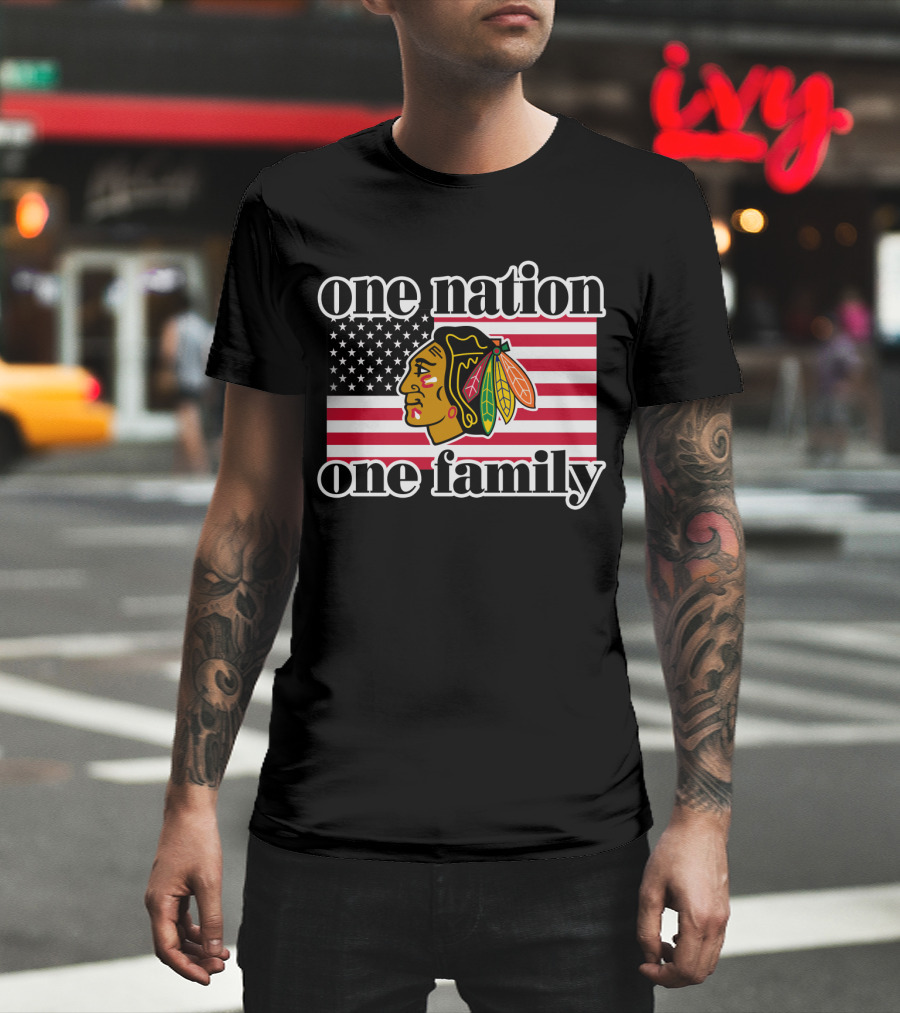 One Nation One Family 109 Chicago Blackhawks T-Shirt