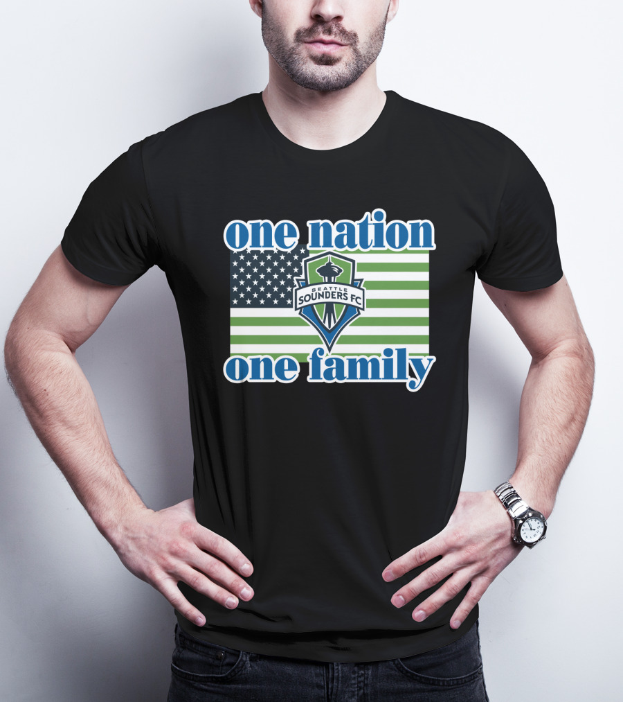 One Nation One Family Seattle Sounders Fc American Flag T-Shirt