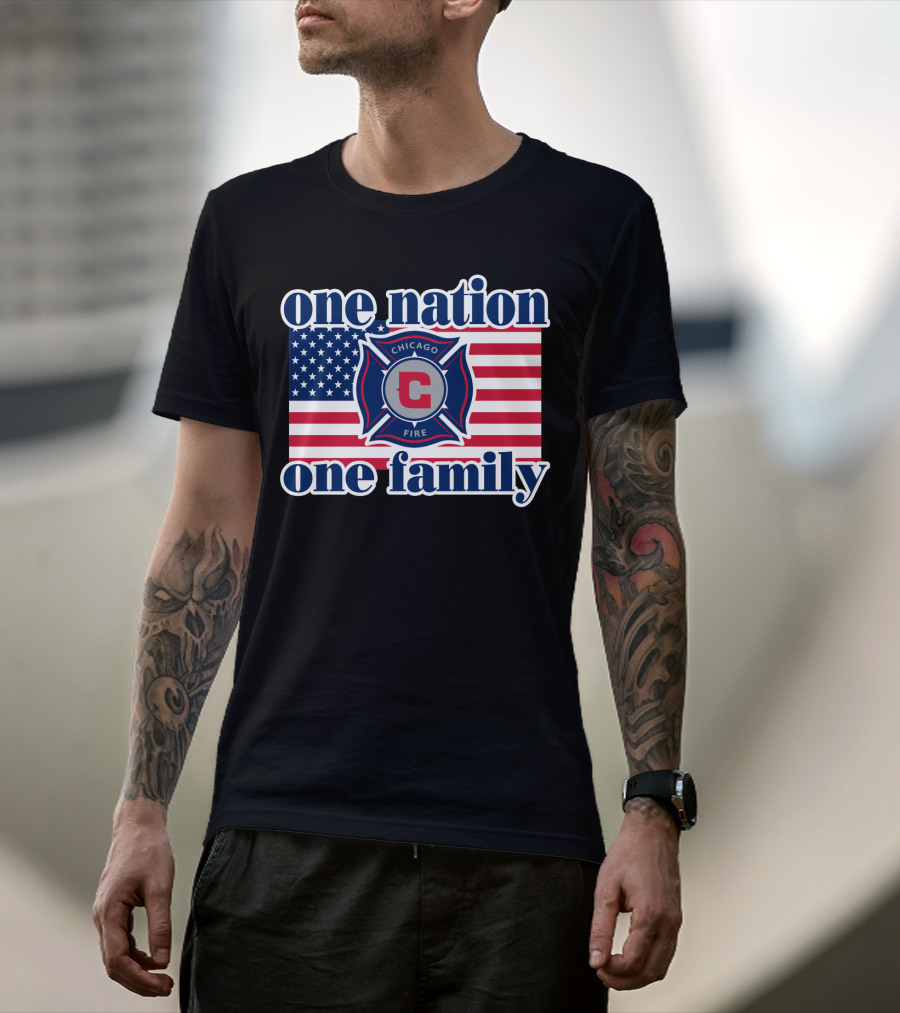 Chicago Fire One Nation One Family American Flag T-Shirt