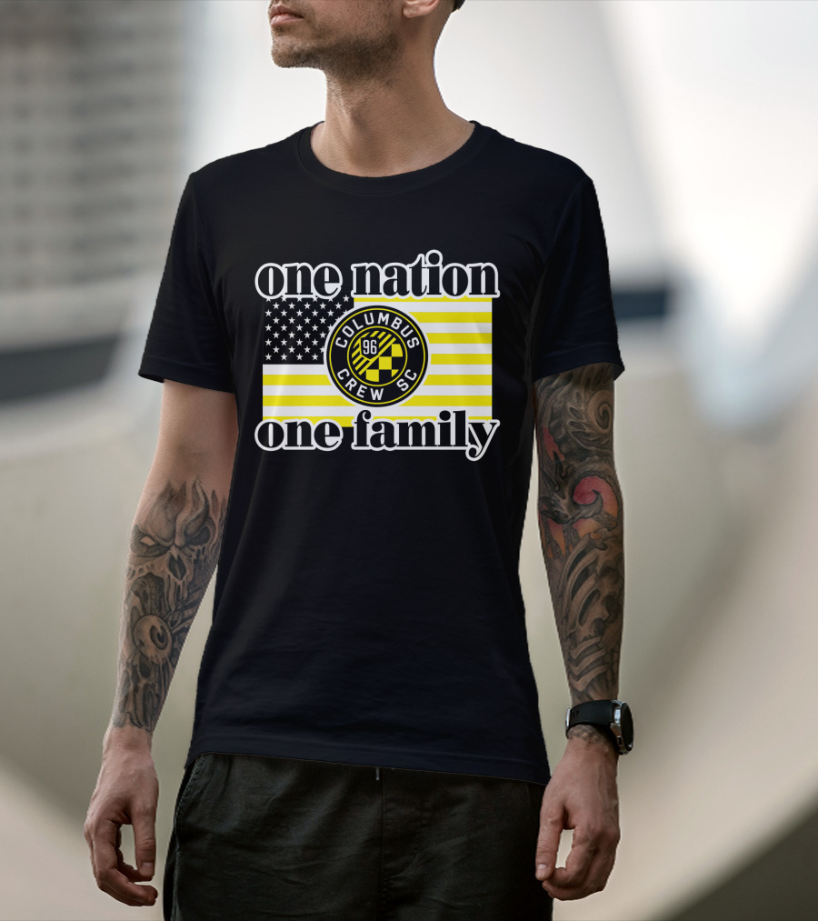 One Nation One Family Columbus Crew Sc 96 American Flag T-Shirt