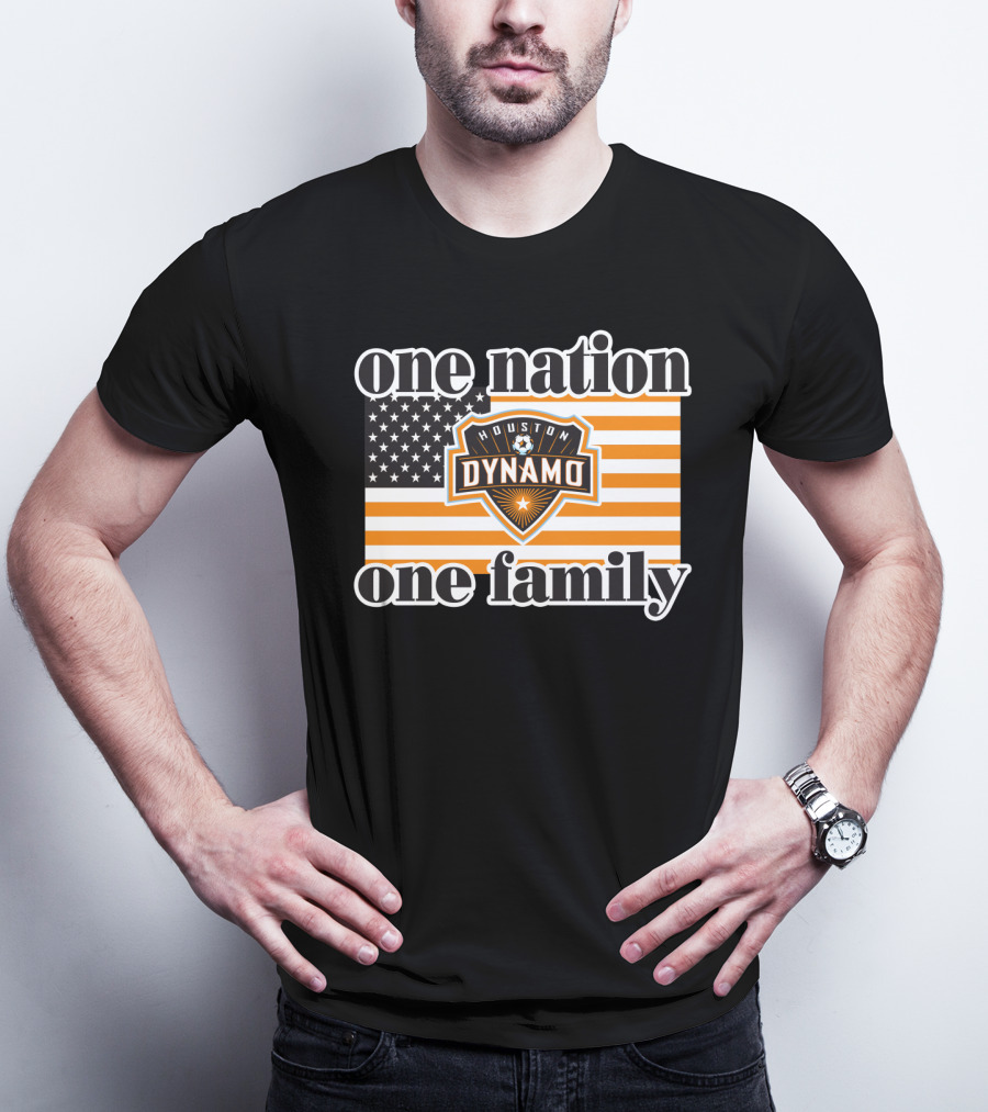 One Nation One Family Houston Dynamo American Flag T-Shirt