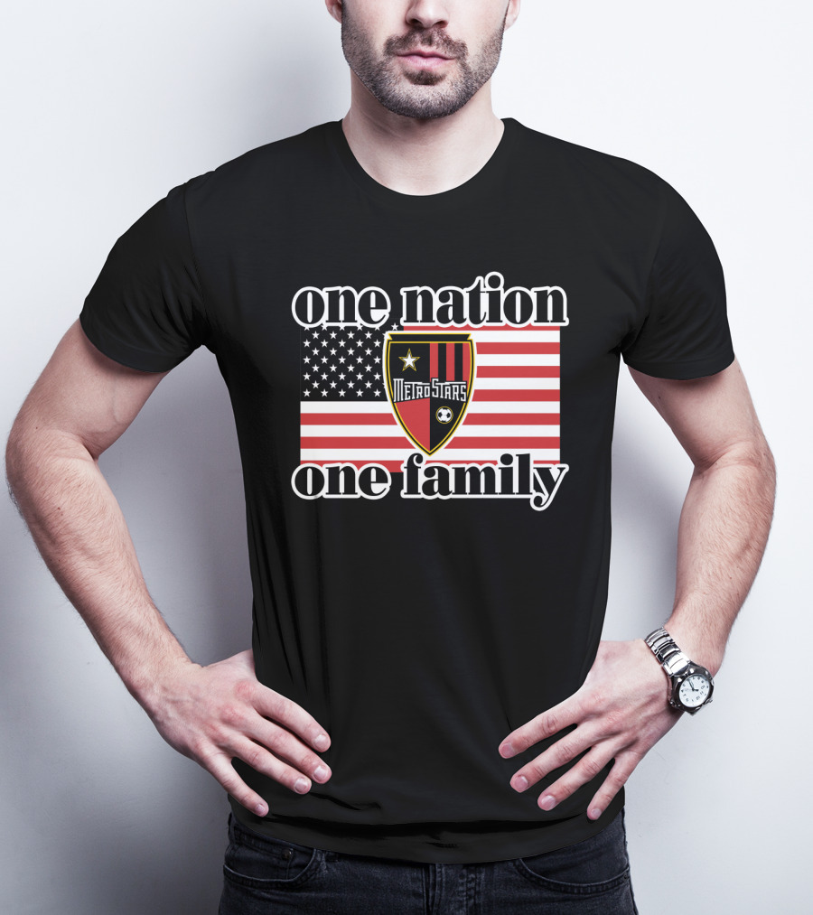 One Nation One Family Metrostars 136 Usa Flag Soccer Shield T-Shirt