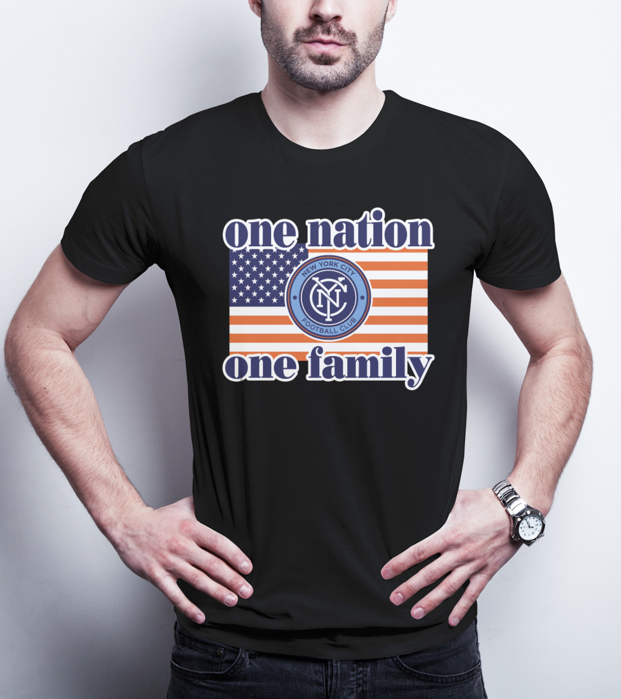 One Nation One Family New York City Football Club American Flag T-Shirt