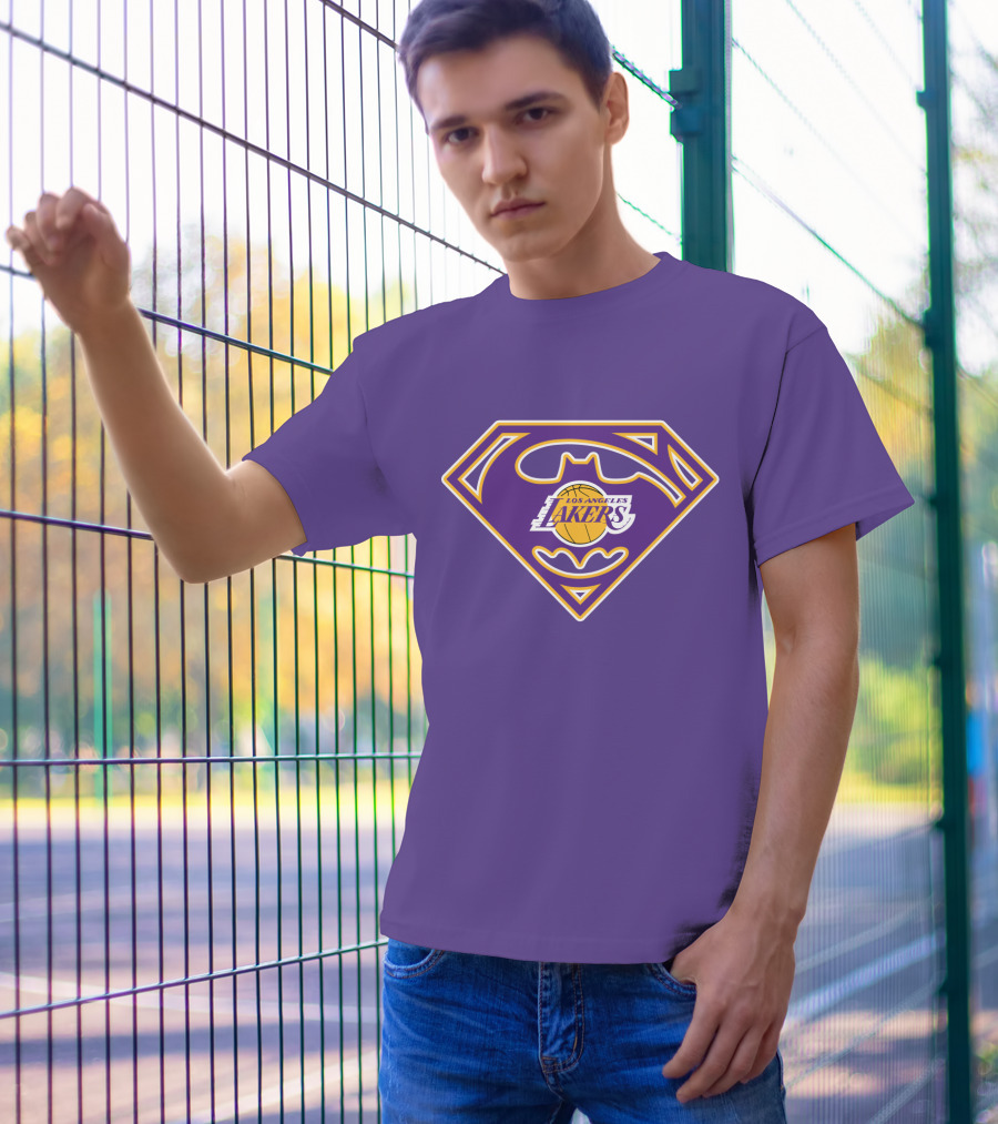 Superman Los Angeles Lakers Batman T-Shirt