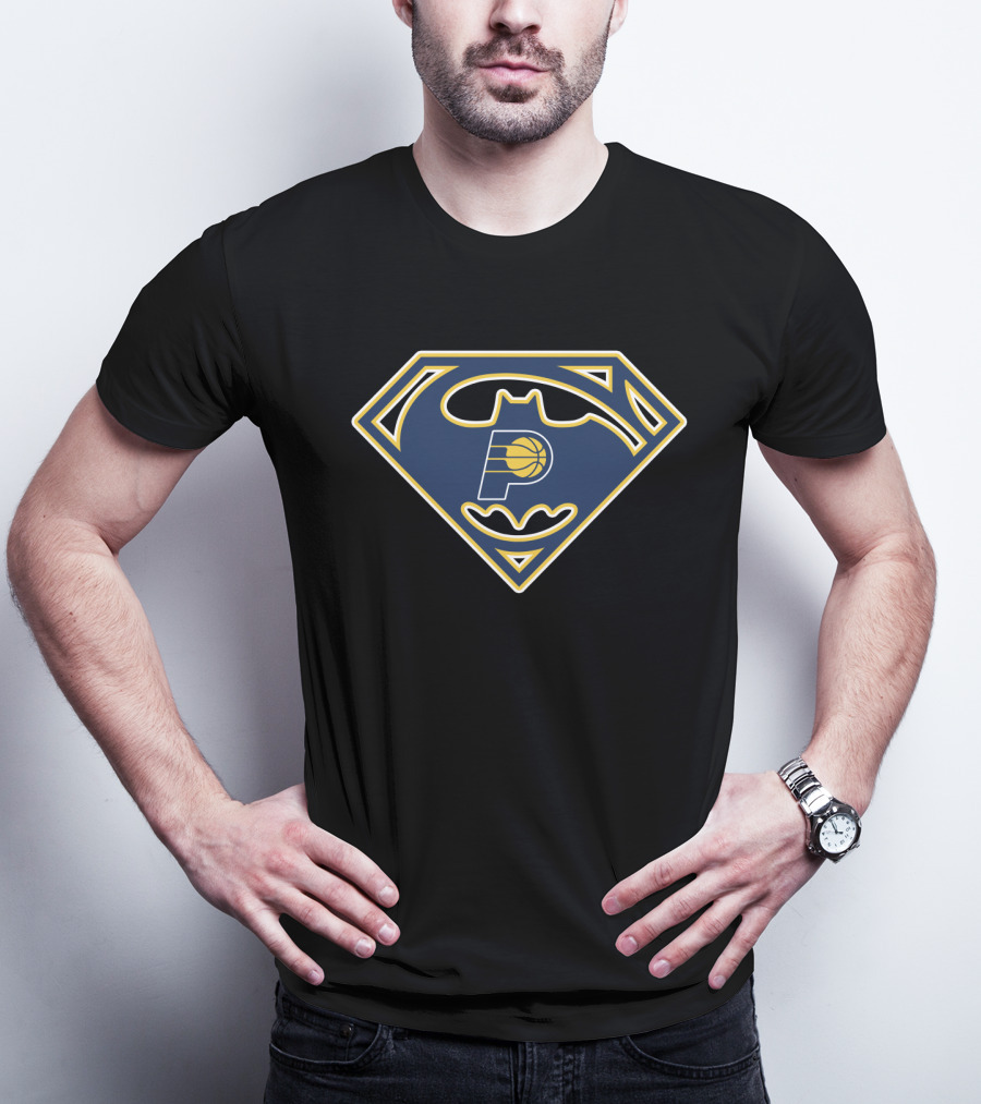 Indiana Pacers Batman Superman Logo Hybrid T-Shirt