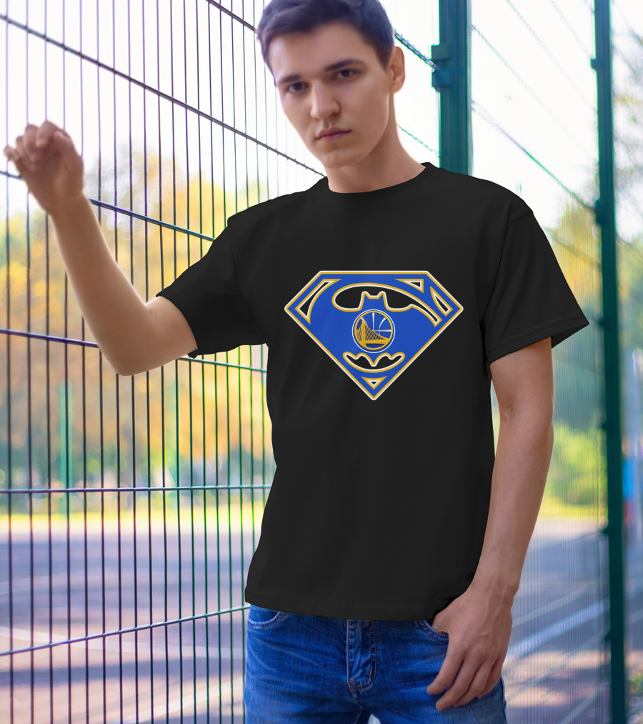 Golden State Warriors Superman Batman Logo Fusion T-Shirt