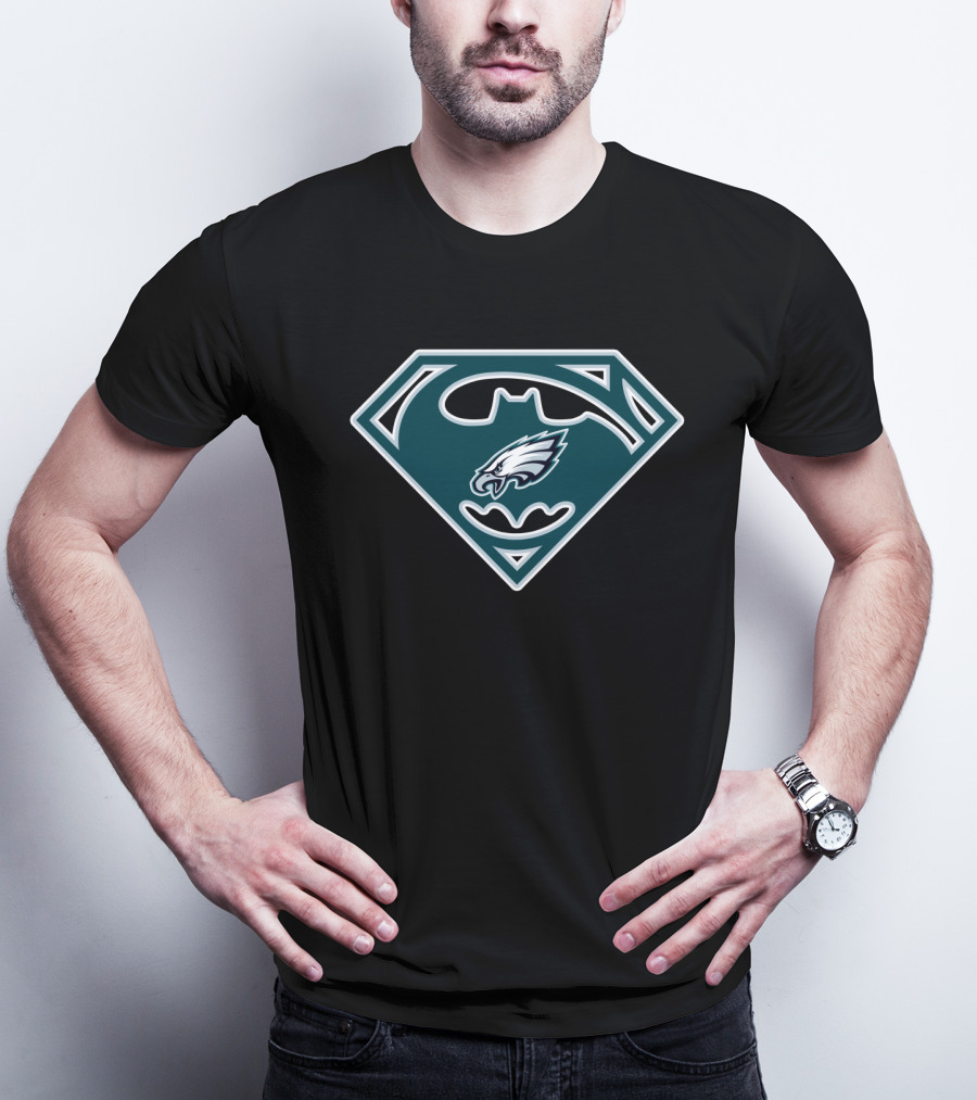 Philadelphia Eagles Batman Superman Logo Fusion T-Shirt