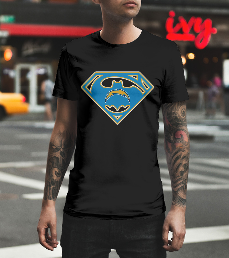 Los Angeles Chargers Superman Batman T-Shirt