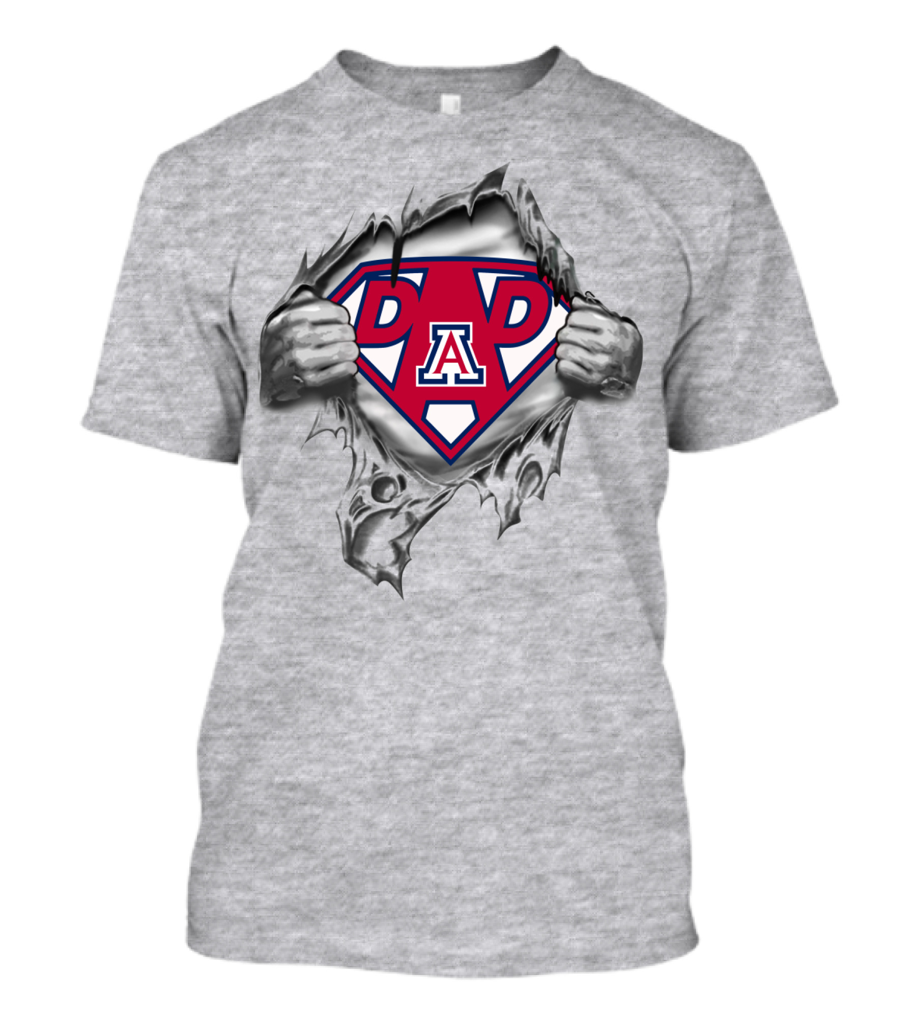 Arizona Wildcats Dad Superhero Tribute T-Shirt