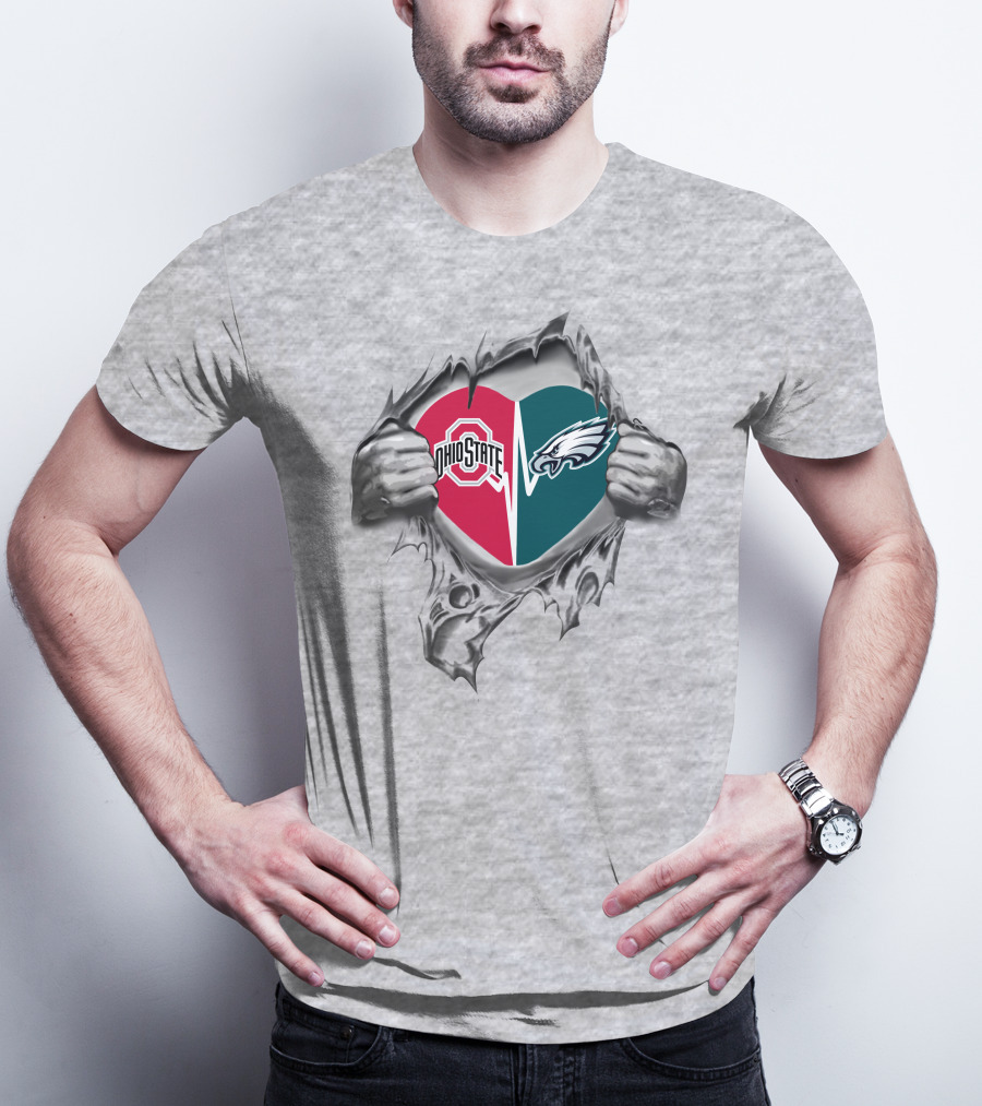 Ohio State Buckeyes Philadelphia Eagles It's In My Heart Fan Pride T-Shirt