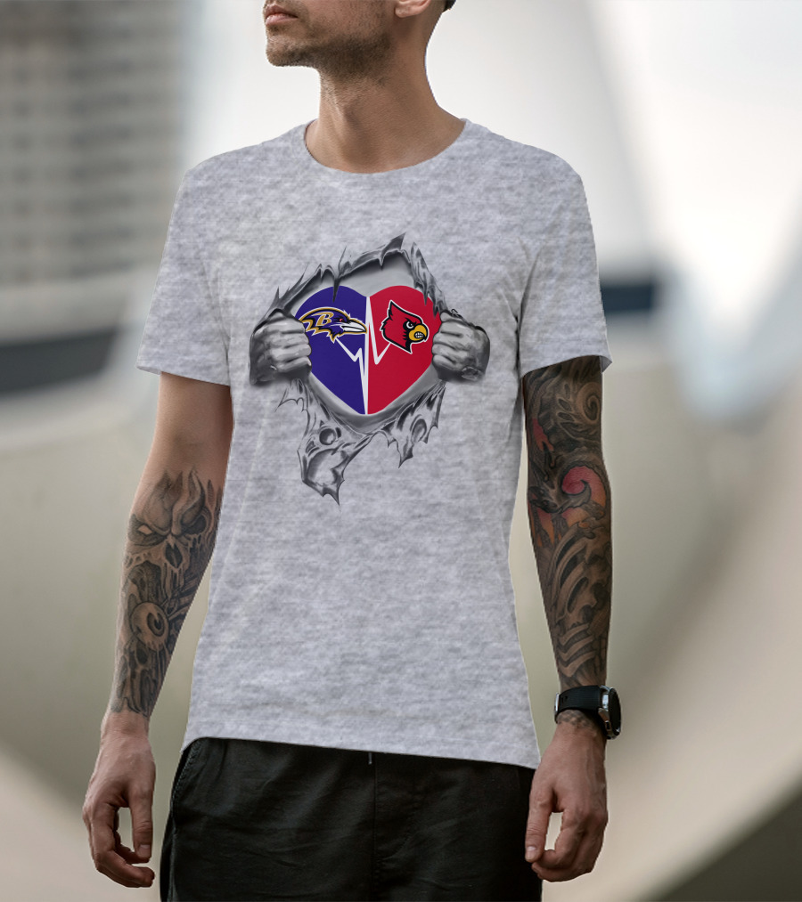 Ravens Louisville Heartbeat Passion Dual Loyalty T-Shirt