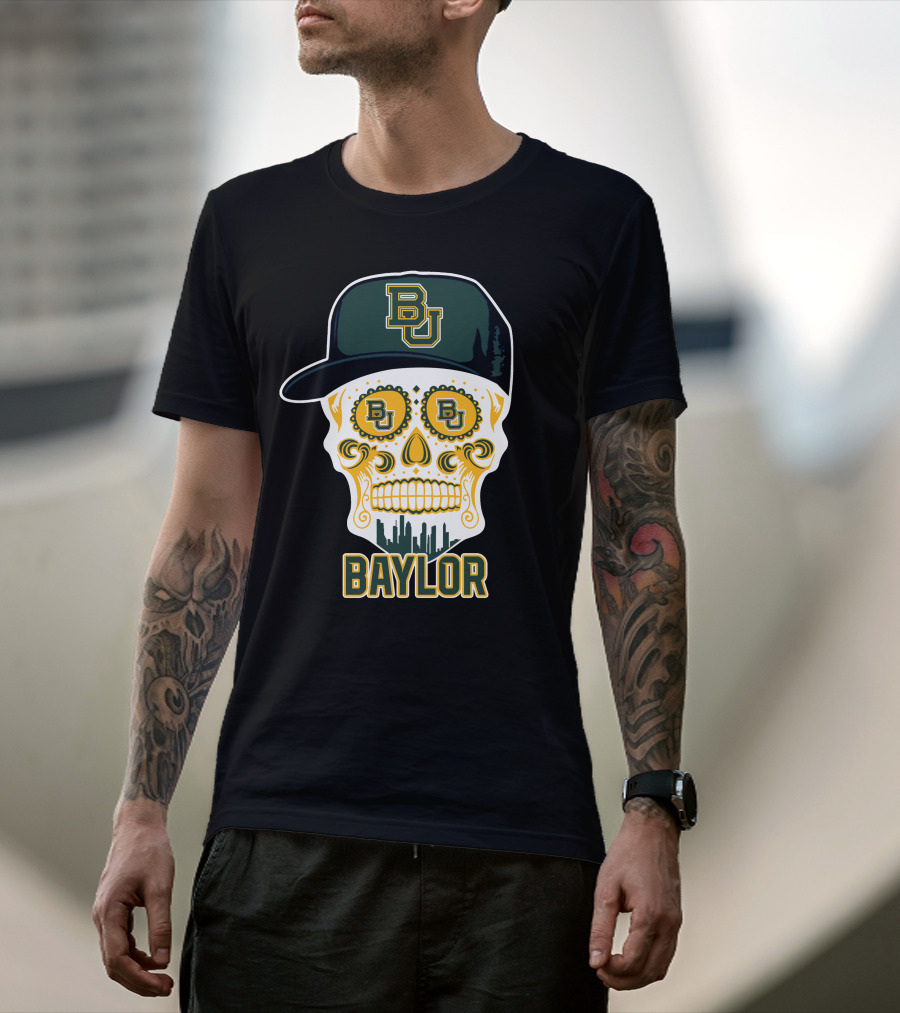 Baylor Bears Bu Skull Cap T-Shirt