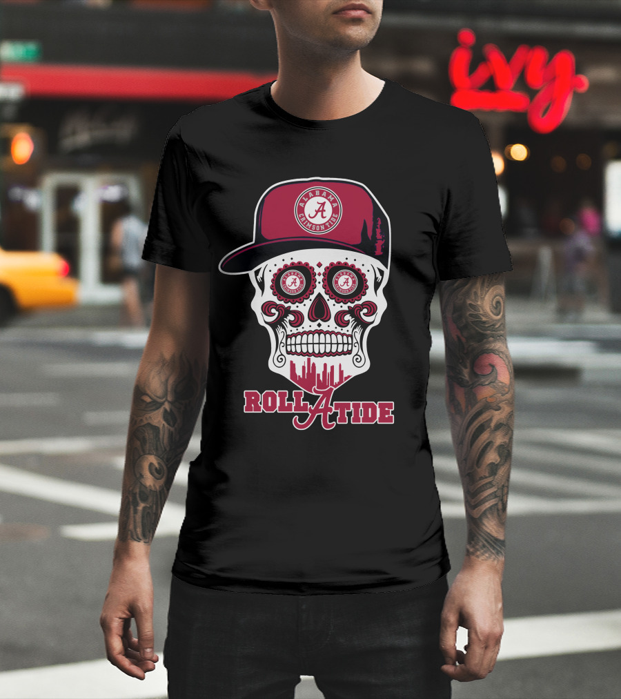 Alabama Crimson Tide Skull Roll Tide T-Shirt