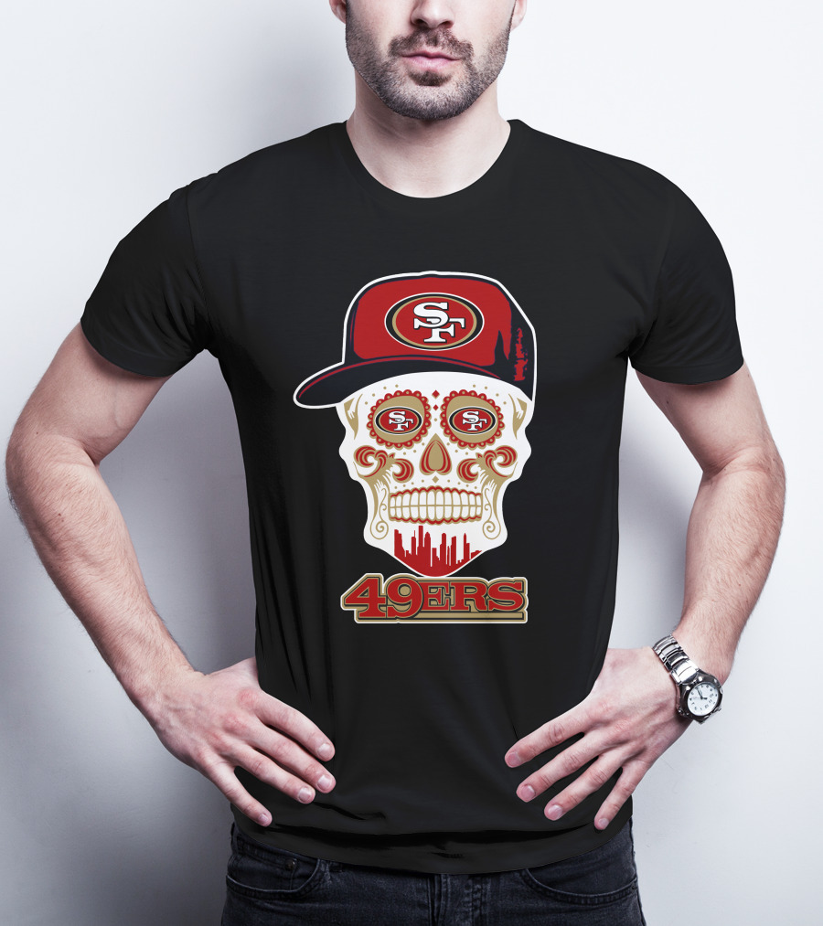San Francisco 49ers Skull Sf Logo Baseball Cap Funny 49ers T-Shirt