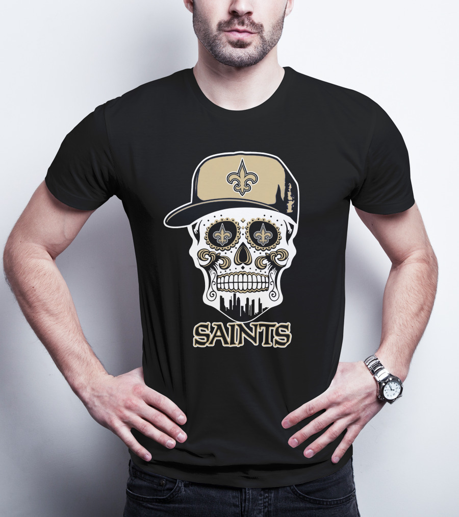 Saints Skull Fleur-De-Lis New Orleans Funny T-Shirt