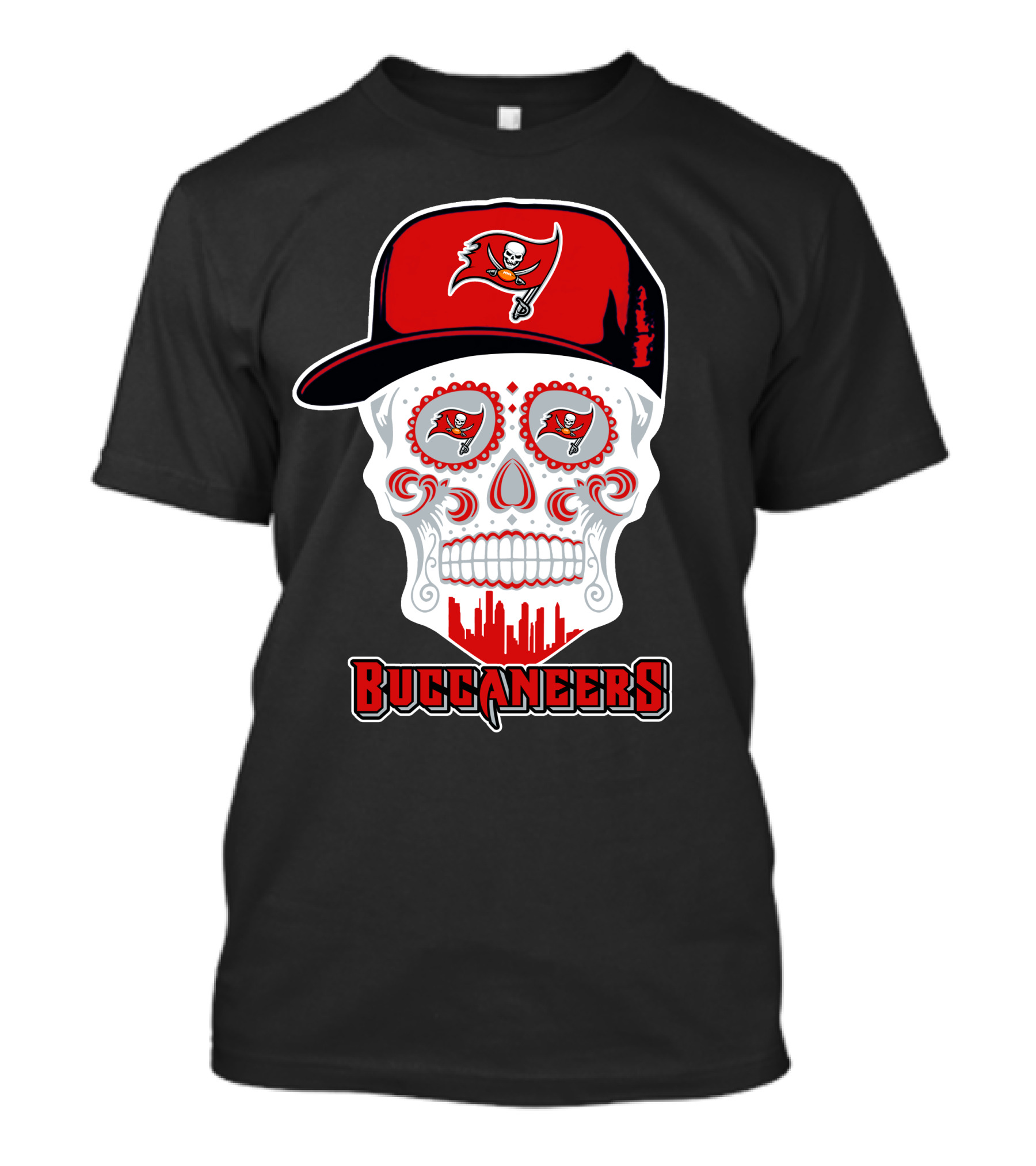 Tampa Bay Buccaneers Skull With Hat T-Shirt