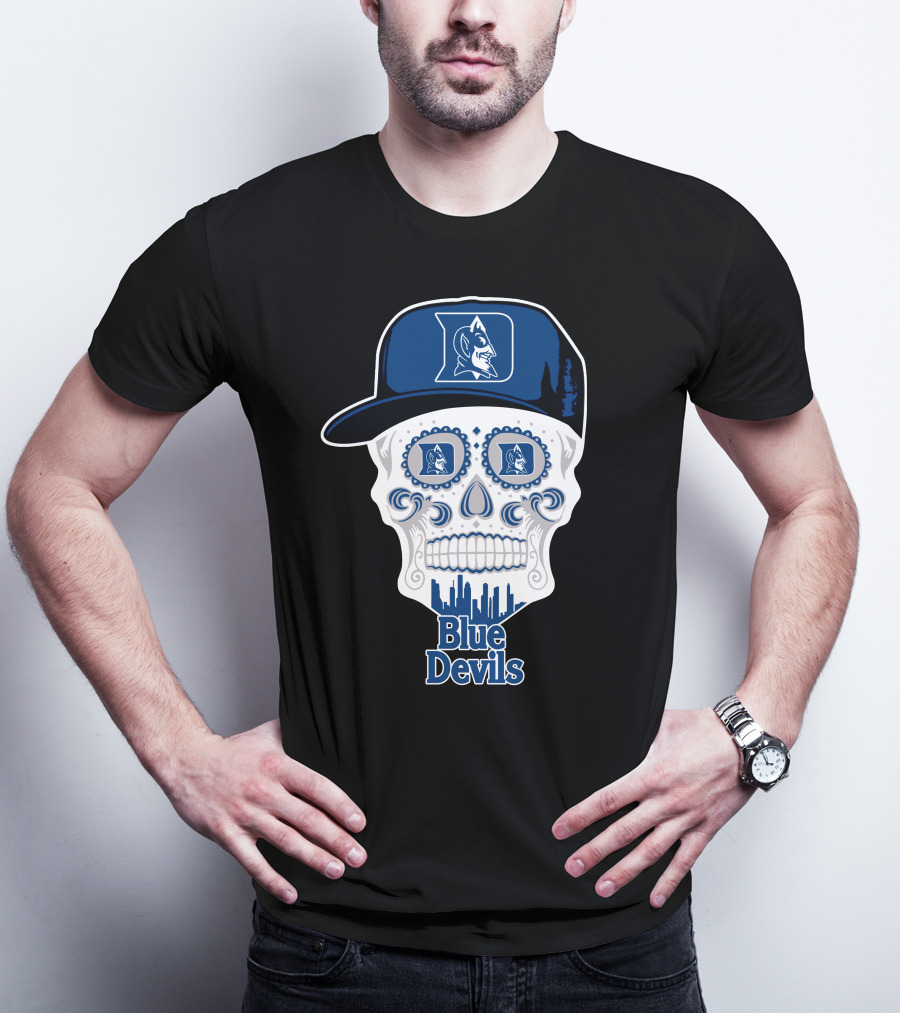 Duke Blue Devils Skull Hat T-Shirt
