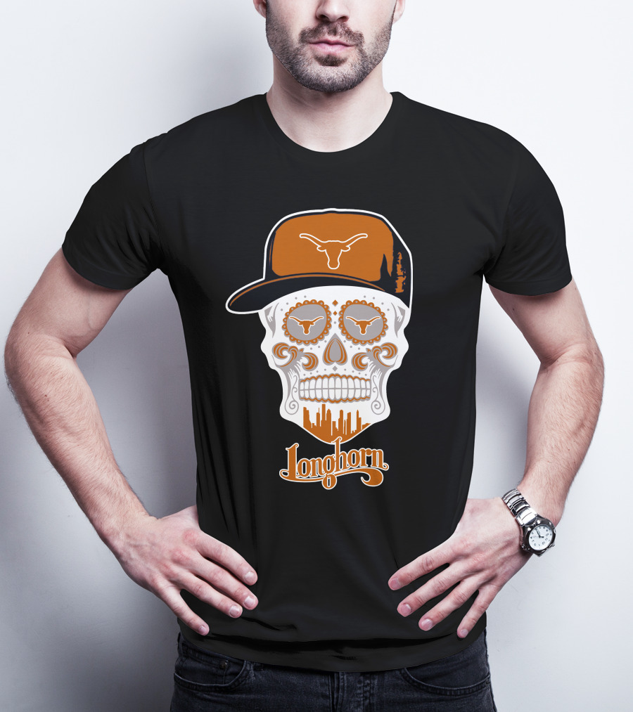 Longhorn Skull Texas Baseball Hat T-Shirt