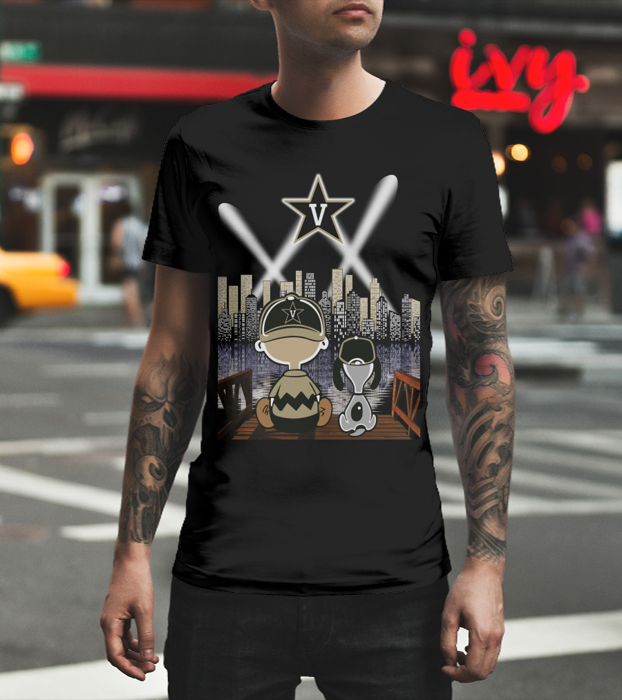 Vanderbilt Commodores Starry City Night Skyline Scene T-Shirt