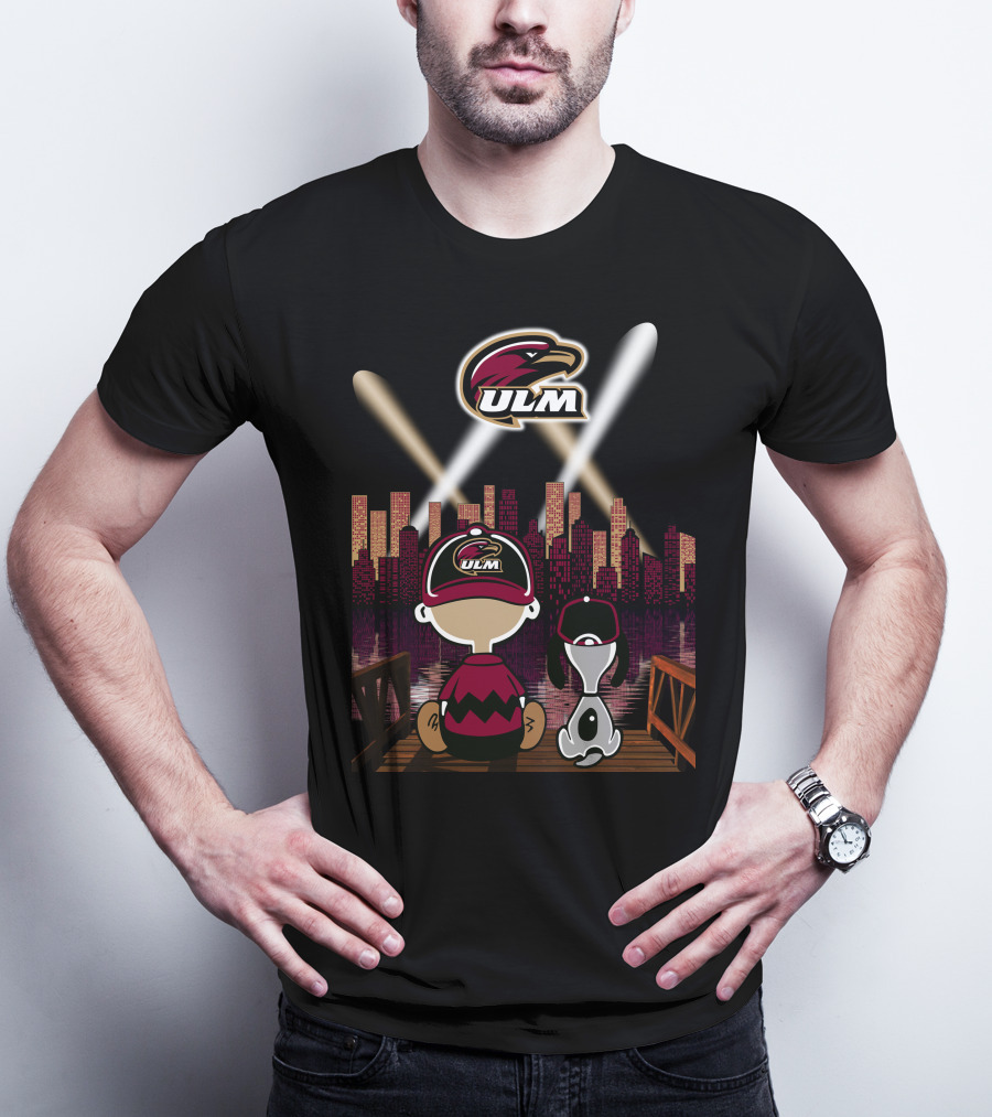 Ulm Warhawks City Skyline Night Lights Retro Style T-Shirt