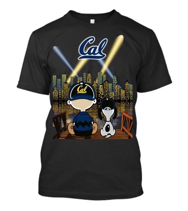 Cal Golden Bears Night Skyline With Dog And City Lights T-Shirt