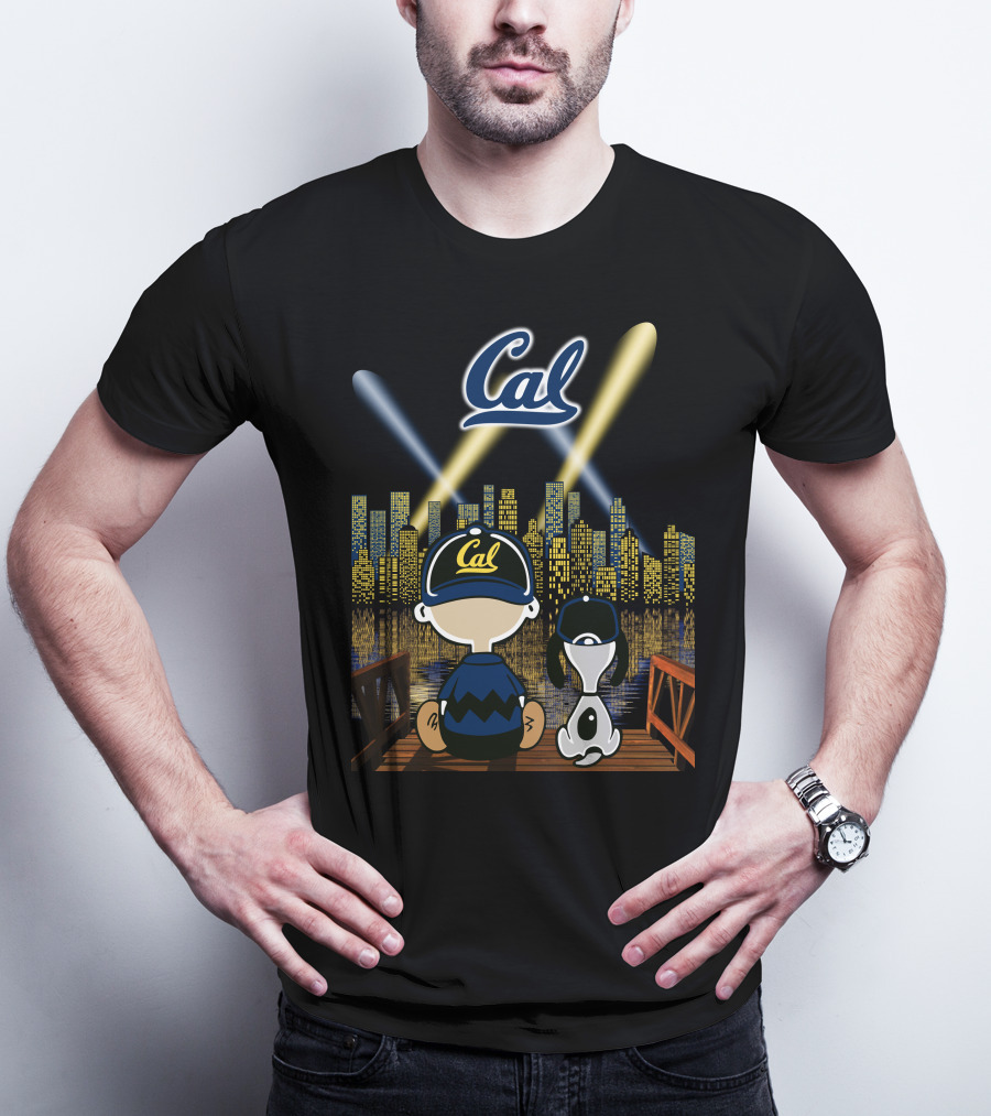 Cal Golden Bears Night Skyline With Dog And City Lights T-Shirt